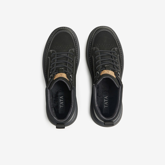 TATA, her thick bottom leather shoe men's shoes, velvet business casual ...