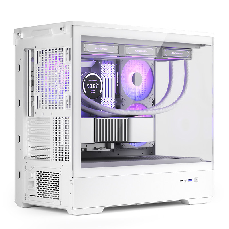 Aigo Xing Canlan M-ATX PC Case - White Transparent Fish Tank Design