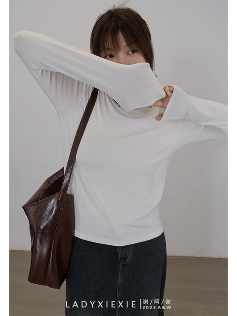 LADYXIEXIE Spring and Autumn Base Shirt New Women's Versatile White ...