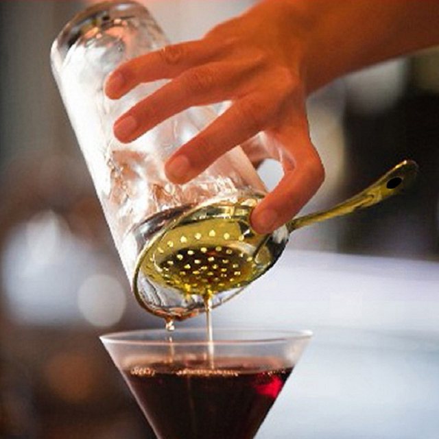 Stainless steel ice filter golden ice separator spoon filter strainer ...