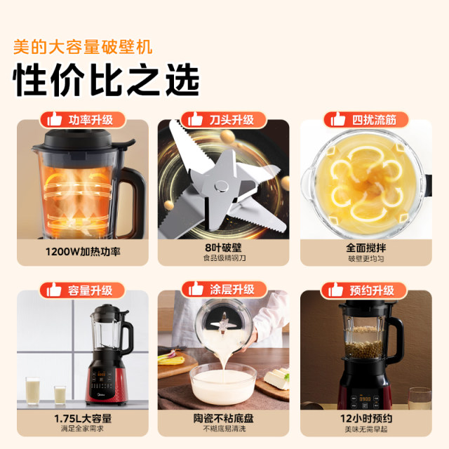 Midea Wall Breaker Home Fully Automatic Silent New Soybean Milk Machine ...