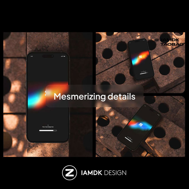 8 blackened wind iphone 14/15 mobile app UI interface design PS sticker ...