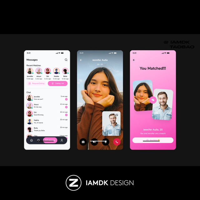 100+ screen dual color matching chat dating social media software AppUI ...