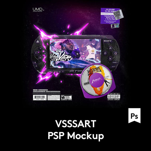 Trendy retro PSP controller game console equipment screen demonstration ...