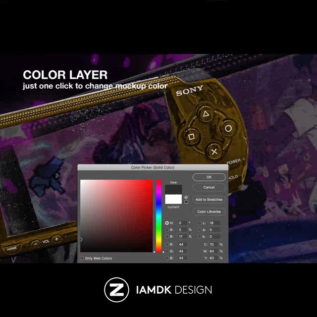 Trendy retro PSP controller game console equipment screen demonstration ...