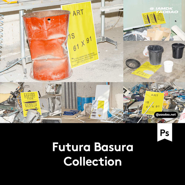 25 abandoned messy scenes old torn posters flyers placard design PS ...