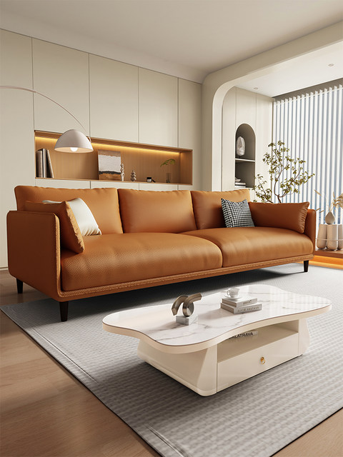 Cream-Style Living Room Minimalist Modern Small Apartment Designer New ...