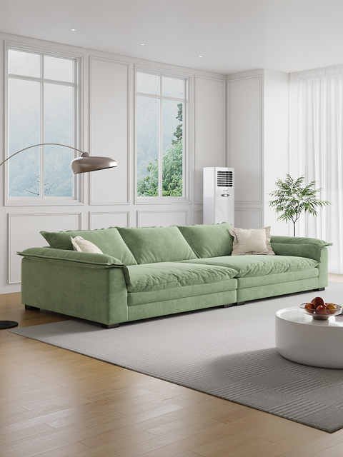 Italian Minimalist Light Luxury Baby Velvet Straight Sofa for Living ...