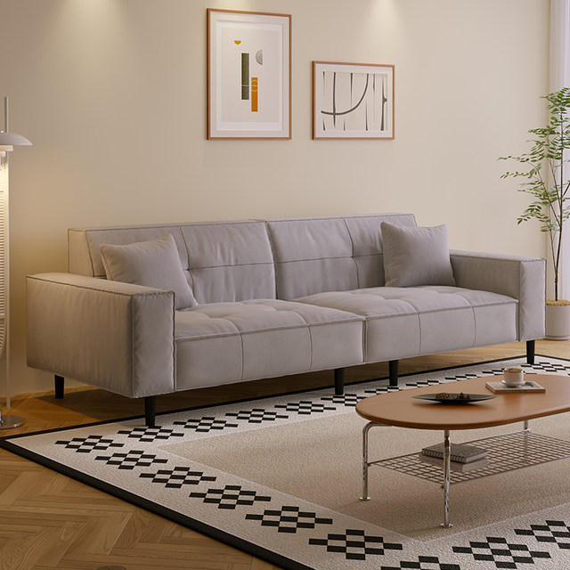 French cream style fabric sofa, modern and simple small apartment ...