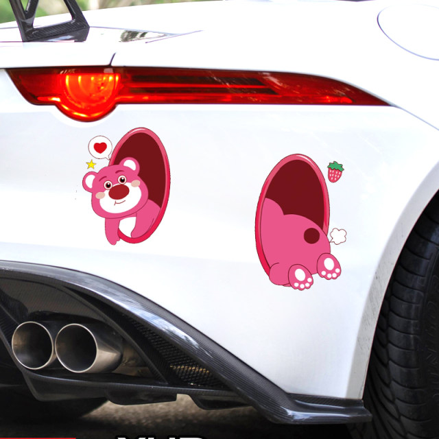 Car scratch cover sticker bumper time hole cartoon cute creative ...