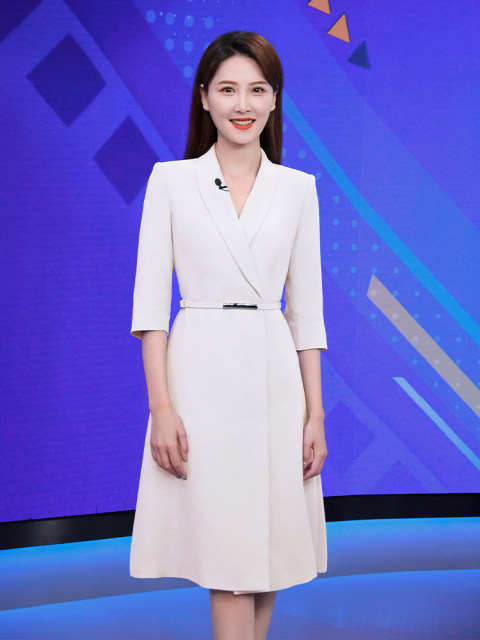 Host white 7-crown suit dress female high-end business teacher class ...