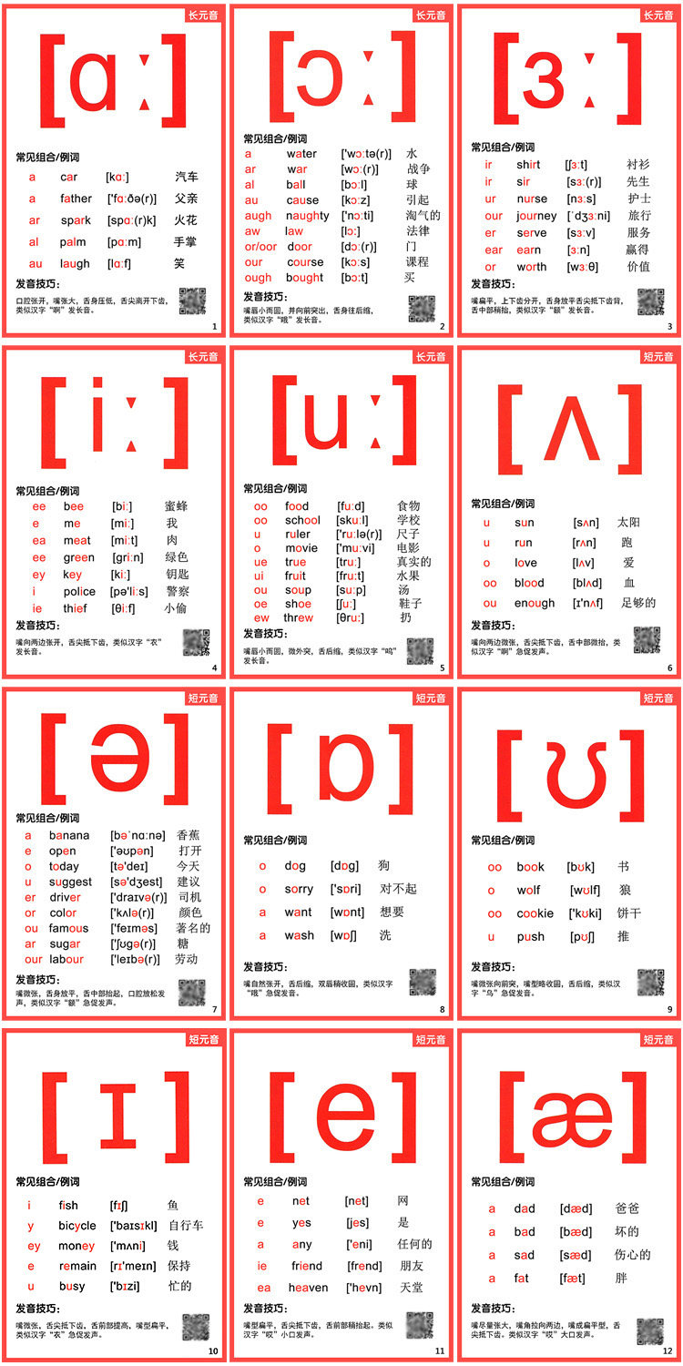 48 english international phonetic alphabet pronunciation cards for ...