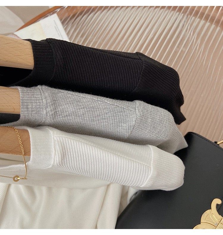 Ma cotton T-shirt for women solid color inner long sleeve modal elastic ...