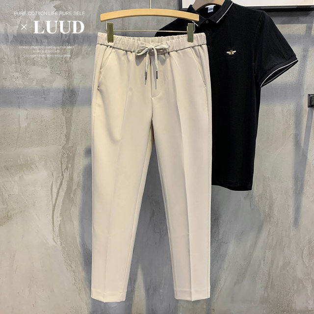 LUUD Summer droopy small straight-leg casual pants for men's simple 99 ...