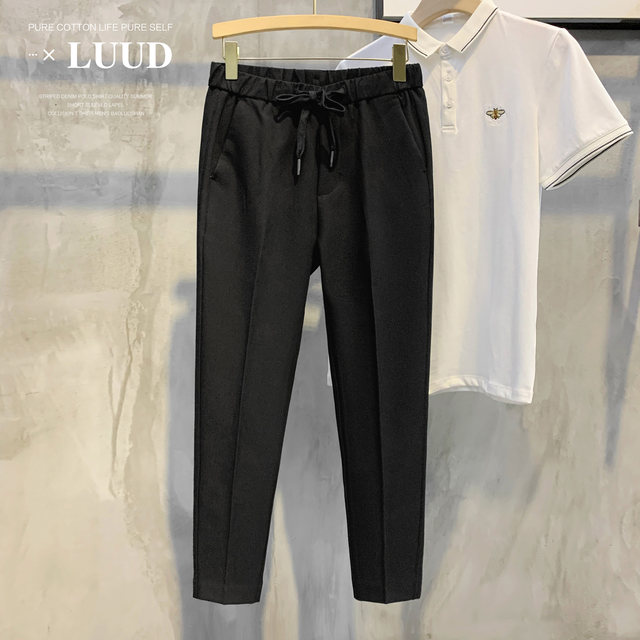 LUUD Summer droopy small straight-leg casual pants for men's simple 99 ...