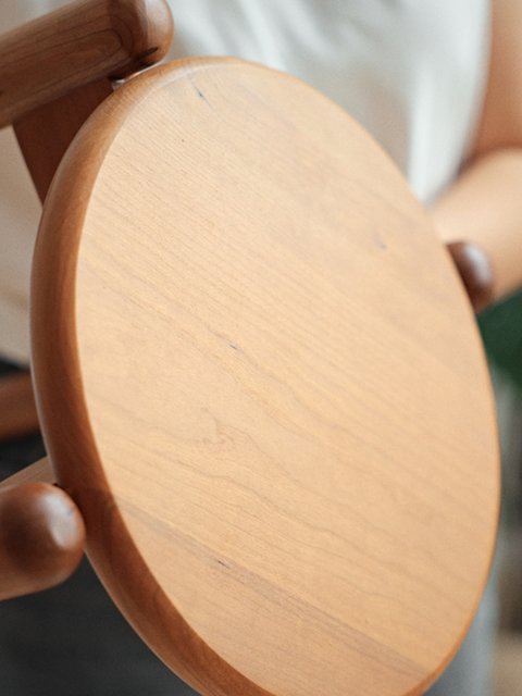 Yige Stackable Solid Wood Round Stool Cherry Wood Bench Dining Table Stool Natural Wood Makeup ...