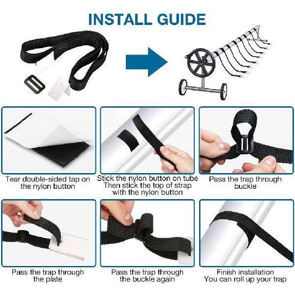 24pcs/setPoolReelStrapsSolarCoverStrappingKit