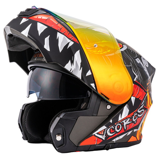 VCOROS large code 4xl motorcycle helmet dual lens unveiled helmet men ...