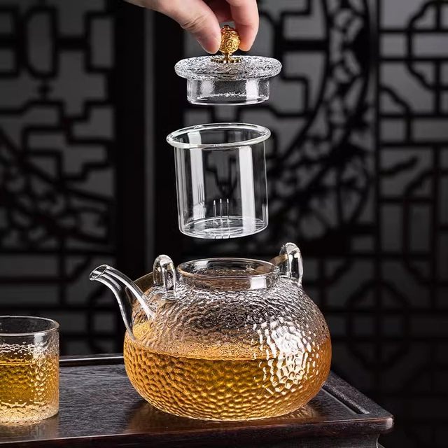 Glass teapot for making tea, household high-temperature resistant ...