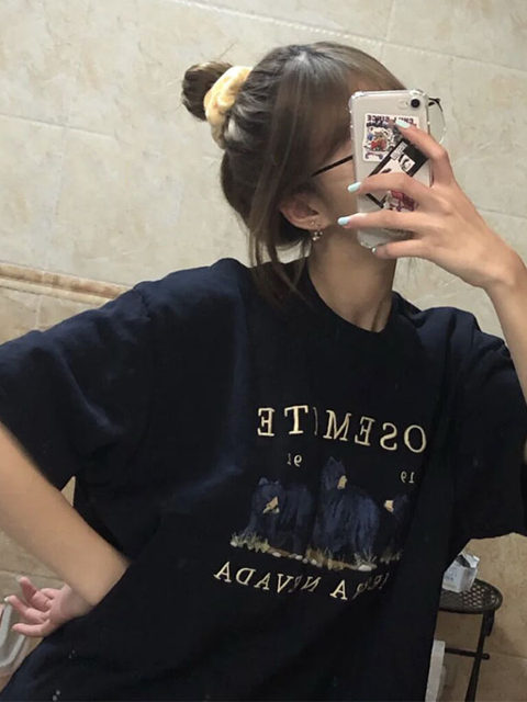 OOTD BM women's summer loose three little bear embroidered short ...