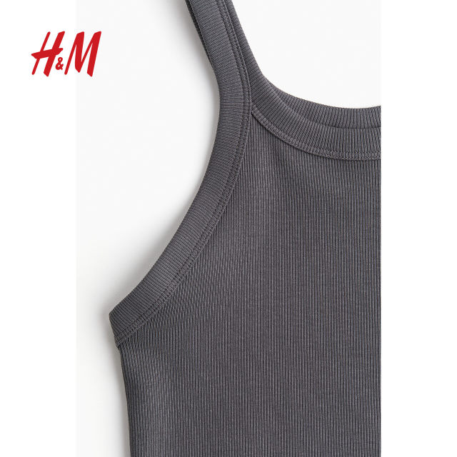 HM Women's 2024 Summer Simple and Cool Calcorn Round Neck Ratinoma ...