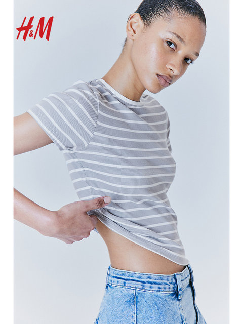 HM women's T -shirts spring soft comfortable slim short sleeve casual ...