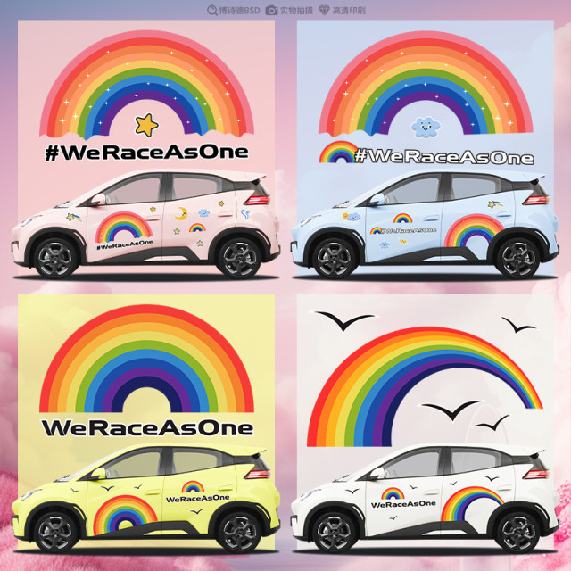 Seagull Rainbow Car Body Sticker BYD New Energy Customized Car Body ...
