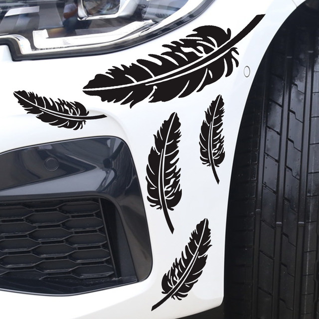 Covering scratches decorative car stickers feather personality creative ...