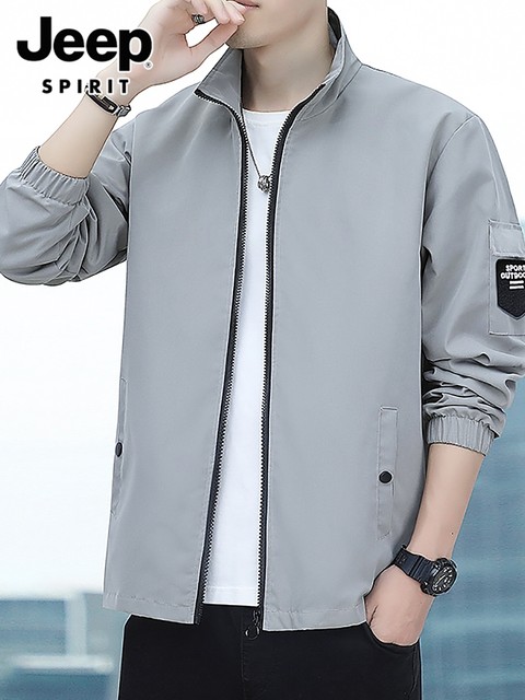 Jeep Jacket Men's Spring 2025 Black Windproof All-Match Top Loose ...