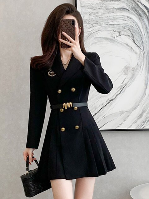 Small Hep Ben Feng suit dress 2024 Autumn new temperament black suit ...
