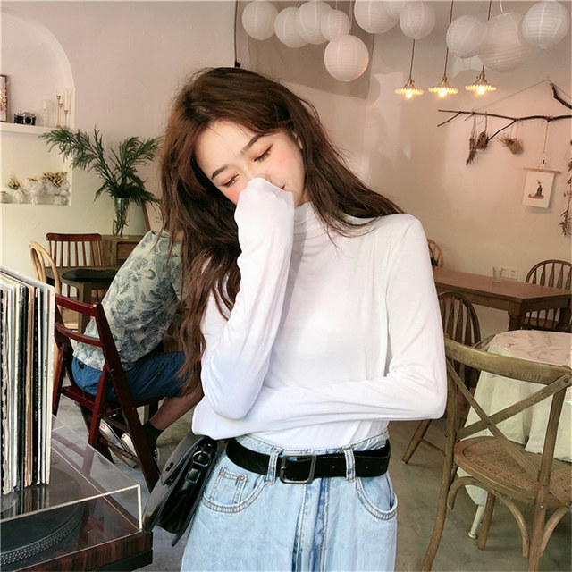 High -necked bottom shirt women in autumn and winter with 2021 new ...