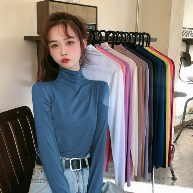 High -necked bottom shirt women in autumn and winter with 2021 new ...