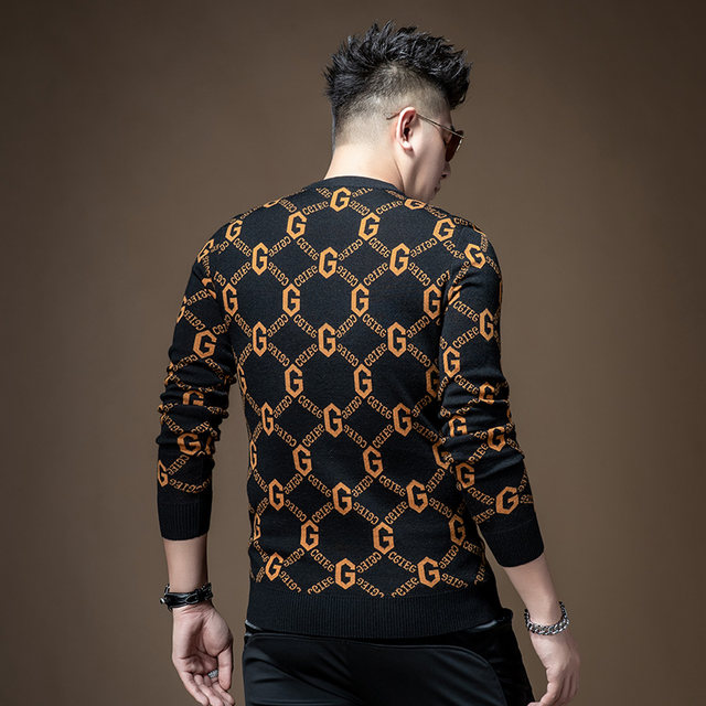 BM men's European station cardigan little bee embroidered sweater men's ...