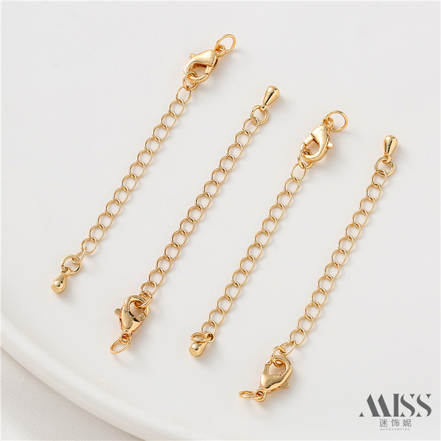 14K bag gold tail chain extended chain belt lobster buckle opening ...