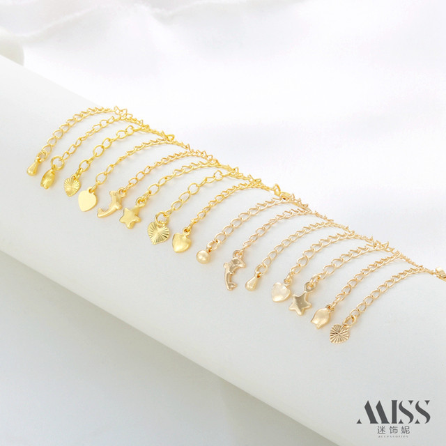 14K bag gold tail chain extended chain belt lobster buckle opening ...