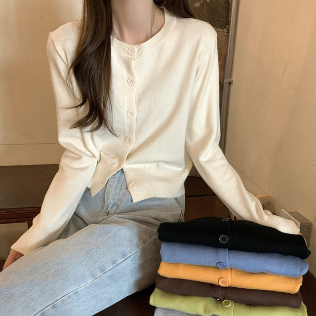 Spring and autumn 2024 new versatile long-sleeved sweater tops thin ...