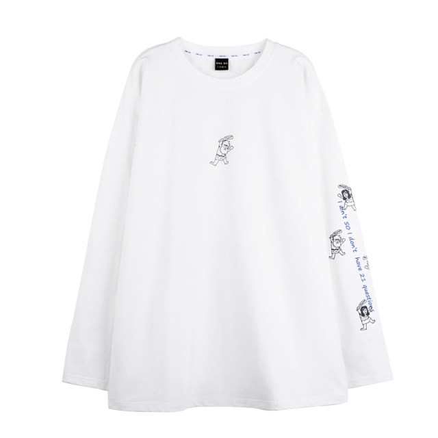 onedu long-sleeved T-shirt women's 2024 new round neck cartoon print ...