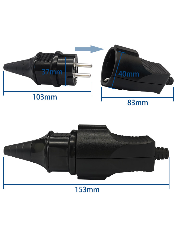 European Standard Power Plug 16A Two-Round French Male and Female ...