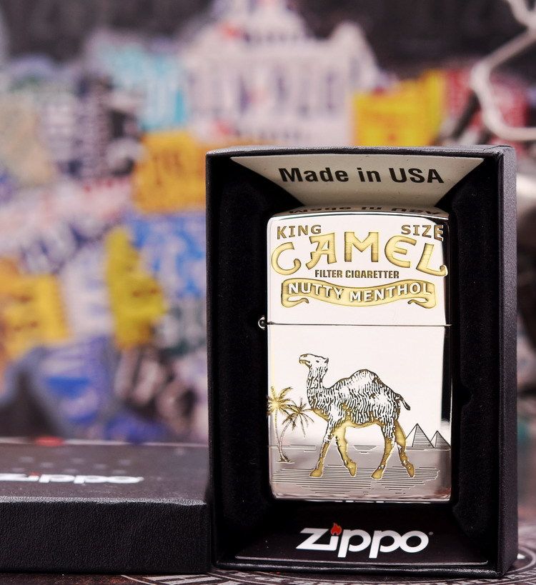 Zippo Camel & Bear Chrome-Plated Lighter - Genuine 250/167