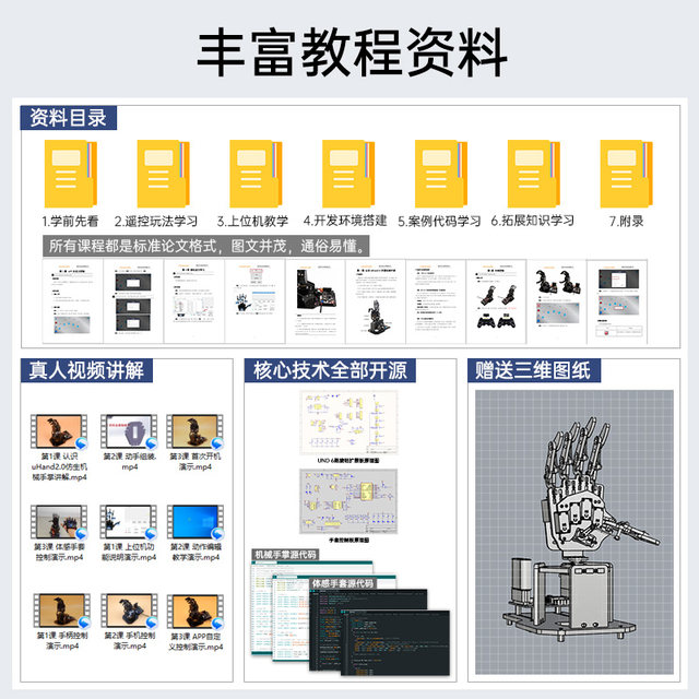 Bionic mechanical hand uHand2.0 somatosensory/open source robot ...