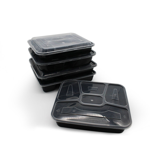 Disposable four-compartment five-compartment fast food box three ...