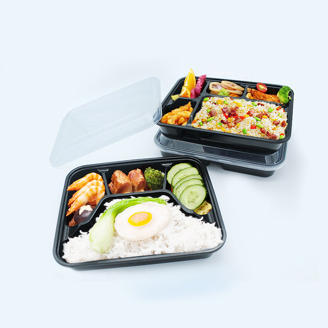 Disposable four-compartment five-compartment fast food box three ...