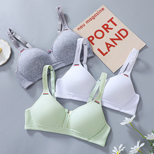 Pure cotton underwear for girls without rims, small bra, high school ...