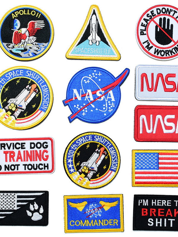 Space Shuttle NASA Embroidered Patch - Velcro Armband, Bag Badge