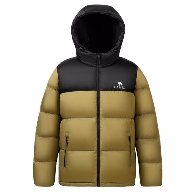 Camel volcanic down jacket Men's winter couple short models plus velvet ...