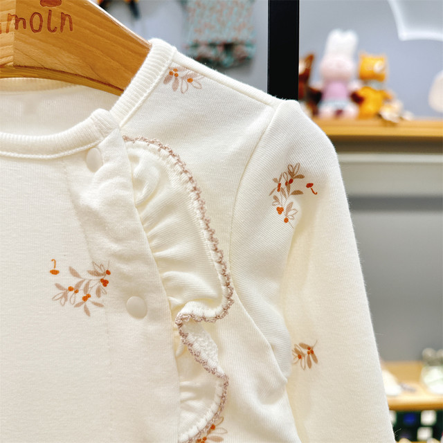 Xiaoyunduo moimoln baby girl modal small flower jumpsuit Korea purchasing 24 winter infant and ...