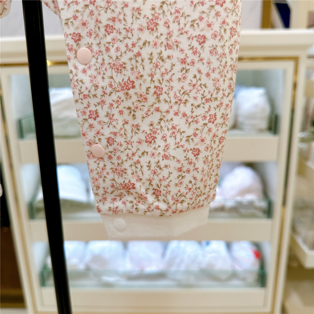 ETTOI Little Pegasus baby girl floral pure cotton long-sleeved jumpsuit Korean purchasing agent ...