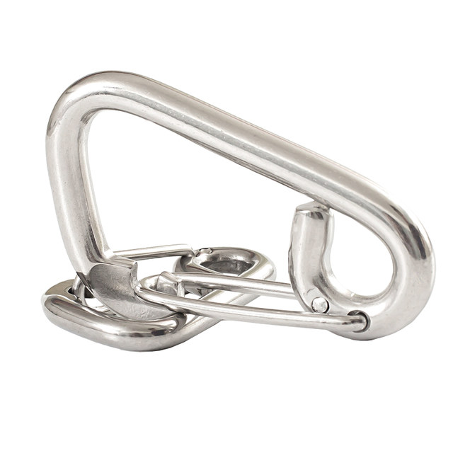 304 stainless steel spring buckle safety hook simple hook carabiner dog ...