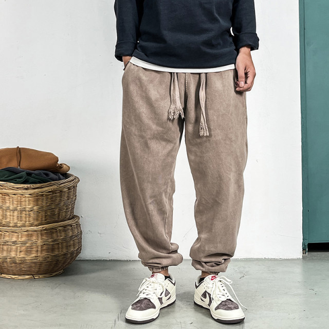 Autumn and winter American heavyweight thickened retro distressed ...