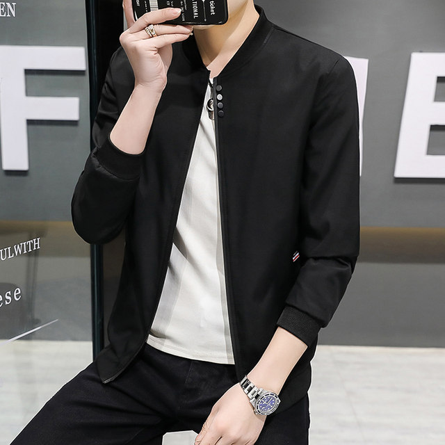 Men's casual jacket jacket summer new baseball collar trendy baseball ...